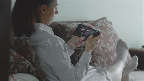 Global Cyber Attack Woman Looking At World Map On Mobile Phone Screen Stock Video Video Of