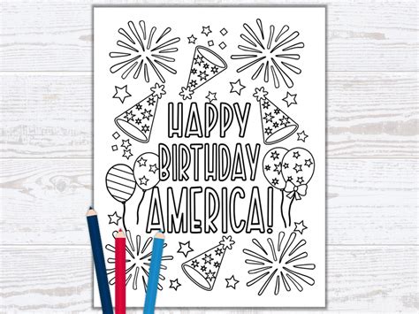 Happy Birthday America Coloring Pages [2025]