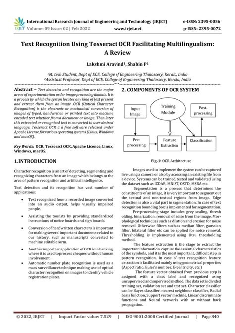 Text Recognition Using Tesseract Ocr Facilitating Multilingualism A