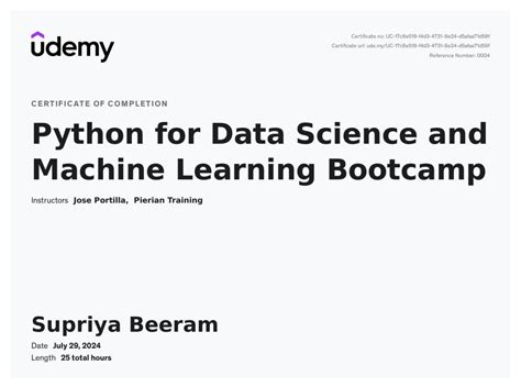 Supriya Beeram On Linkedin Datascience Machinelearning Python Udemy Continuouslearning