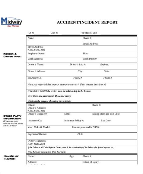 FREE 13 Sample Accident Incident Reports In MS Words PDF Pages