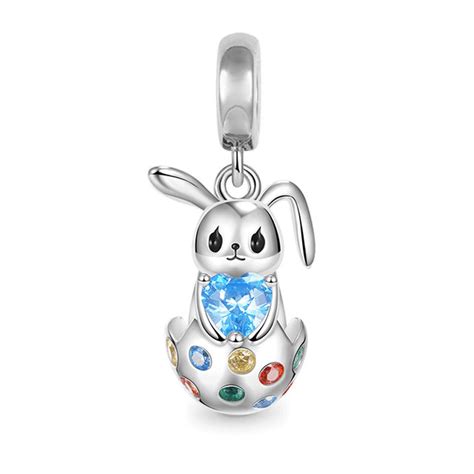 Сребърен талисман Великденско зайче Arwen Bg
