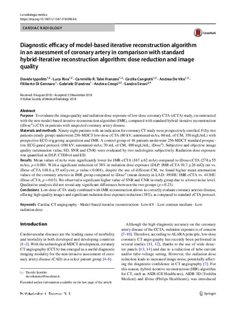 pdf diagnostic efficacy of model based iterative reconstruction