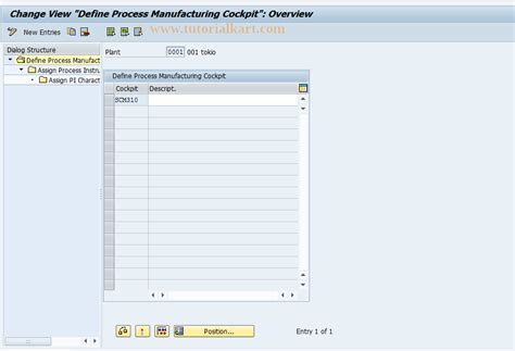 O C SAP Tcode Define Process Manufacturing Cockpit