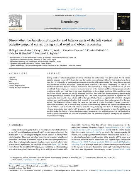Pdf Dissociating The Functions Of Superior And Inferior Parts Of The