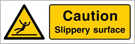 337574 Sign White Vinyl Self Adhesive 7574 200x150mm Caution Slipper