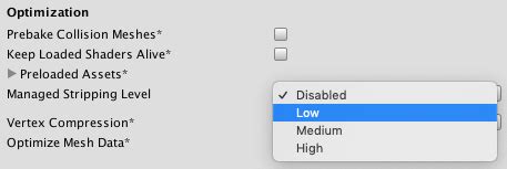 Unity Manual Managed Code Stripping