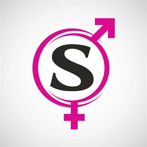 English Alphabet S With Gender Symbol Logo Design Template Male And