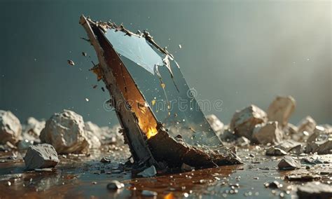 Large Triangular Object With Hole In The Center Is Surrounded By Smaller Rocks And Debris With