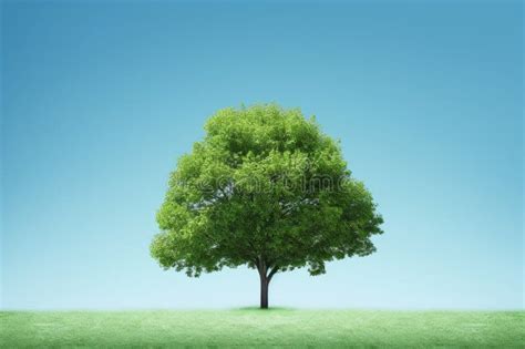 Green Tree With Grass On Blue Sky Background Stock Illustration Illustration Of Input