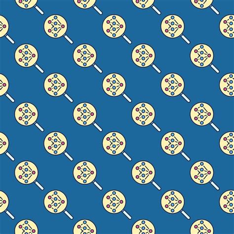 Premium Vector Neural Network And Magnifier Vector Colored Seamless Pattern