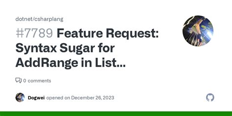 Feature Request Syntax Sugar For AddRange In List Initialization