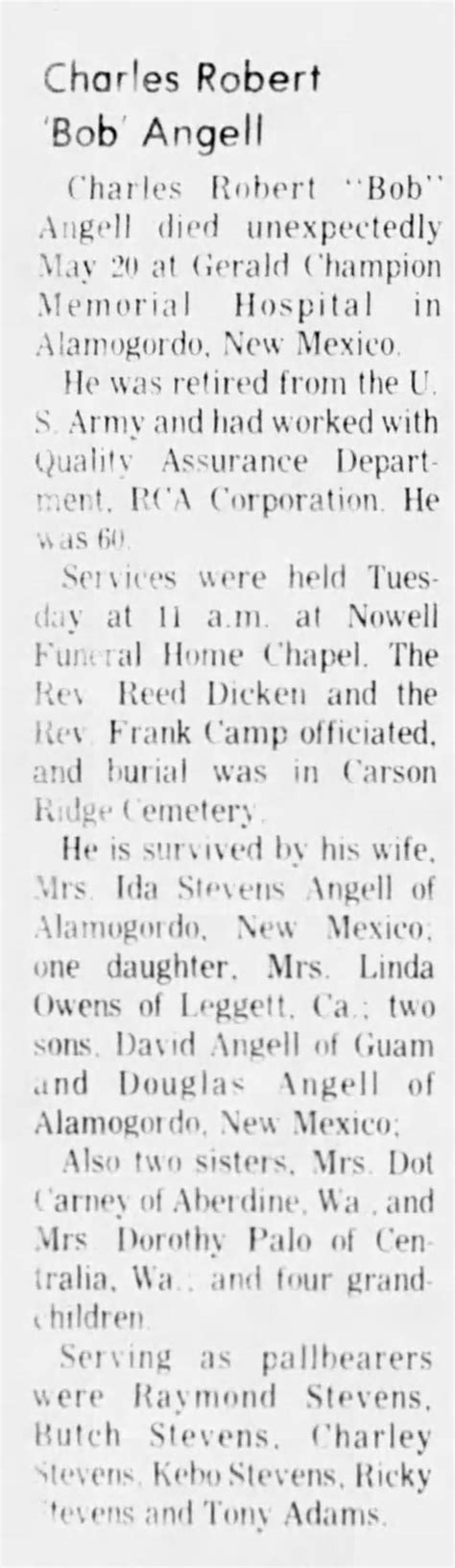 Charles Robert Angell 1920 1981 Find A Grave Memorial