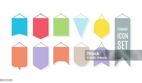 페 넌 트 아이콘 세트입니다 다채로운 기호입니다 벡터 일러스트 레이 션 평면 디자인 0명에 대한 스톡 벡터 아트 및 기타 이미지 0명 개념 공란 Istock