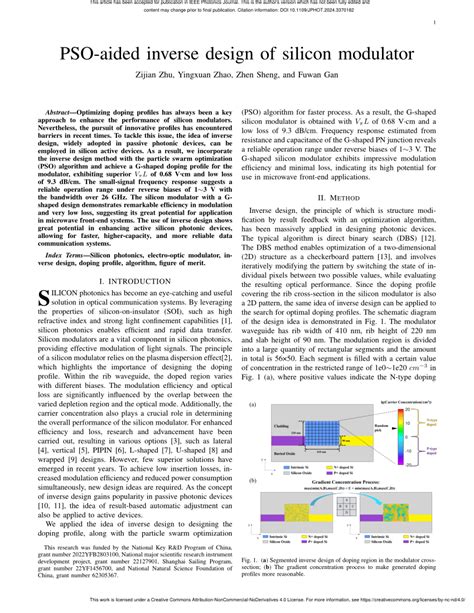 Pdf Pso Aided Inverse Design Of Silicon Modulator