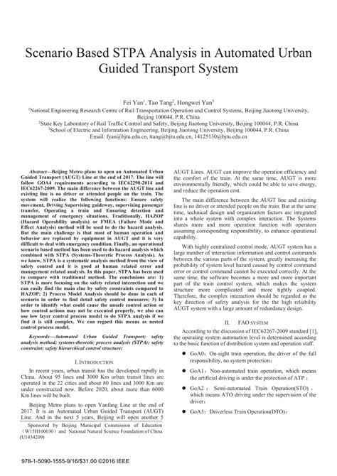 Pdf Scenario Based Stpa Analysis In Automated Urban Guided Transport