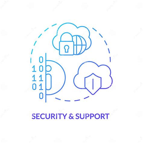 Security And Support Blue Gradient Concept Icon Stock Vector Illustration Of Graphic