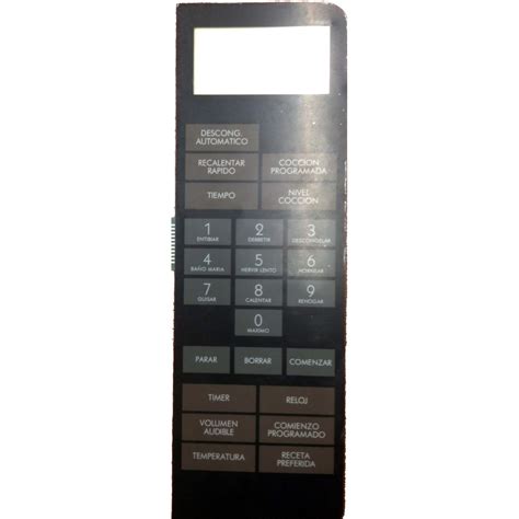 Tm03 Panel Membrana Frente De Microondas P Bgh 16600 Microsur Componentes Electronicos