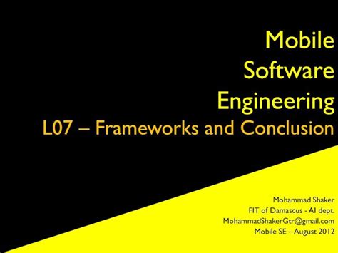 Pdf Mobile Software Engineering Crash Course C07 Frameworks And