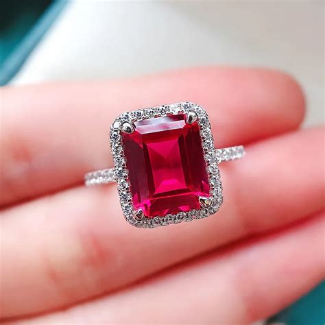 Antique Emerald Cut Ruby Rings