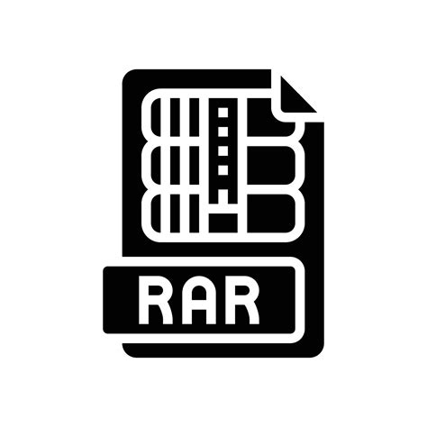Rar File Format Document Glyph Icon Vector Illustration 20585984 Vector