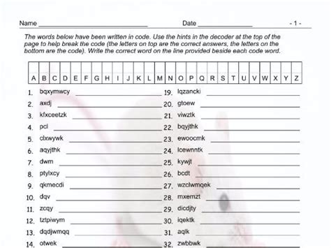 Free Printable Decoding Worksheets