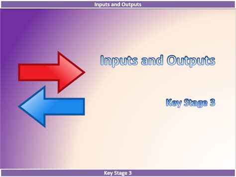 inputs and outputs teaching resources