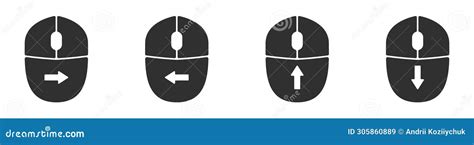 Computer Mouse Icons Vector Left And Right Click Vector Icons Set Of Pressing Different Mouse