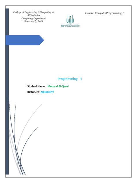 Lab 3 Assignment Programming 1 Pdf