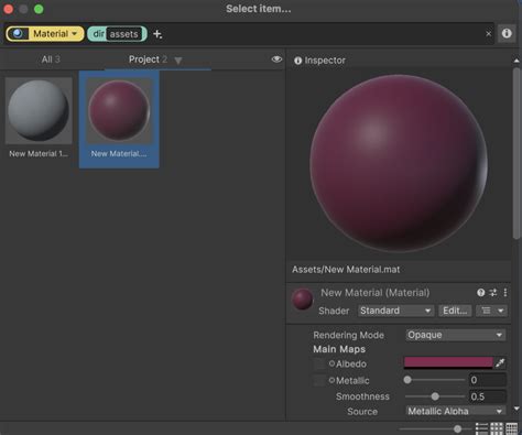 Unity Manual Use The Advanced Object Picker