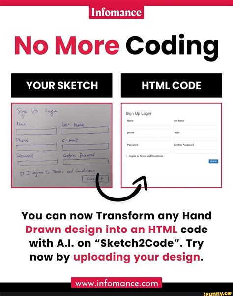 no more coding your sketch html code sign up login name you can now transform any hand drawn