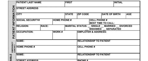 Patient Demographic Form Pdf