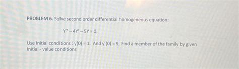 Solved Problem 6 Solve Second Order Differential