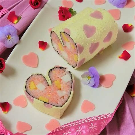 ♥簡単かわいいバレンタインの巻き寿司ケーキ♥ By Bibiすみれさん レシピブログ 料理ブログのレシピ満載！
