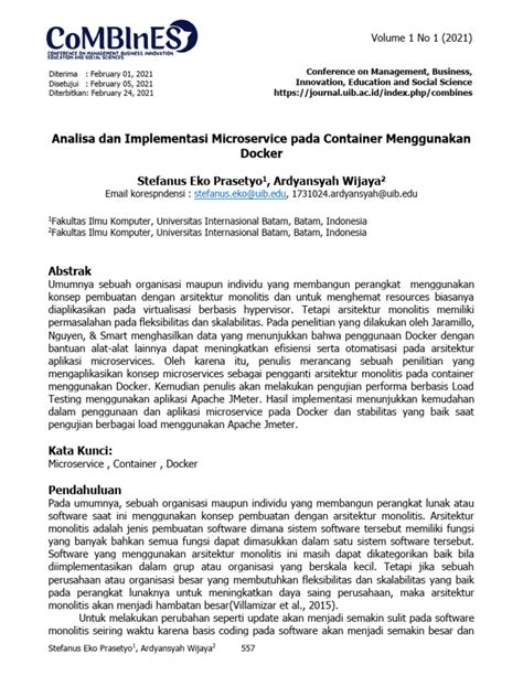 Analisa Dan Implementasi Microservice Pada Container Menggunakan Docker Pdf