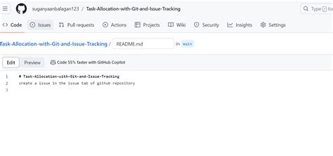 Github Suganyaanbalagan123task Allocation With Git And Issue Tracking