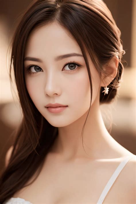 긴 머리를 가진 여성이 흰색 브라 탑을 입고 사진을 찍고 있습니다 Seaart Ai