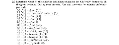 Solved 6 ﻿determine Which Of The Following Continuous