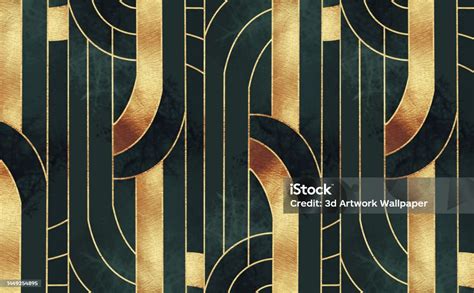 현대 벽 장식 벽지 3d 추상 황금 선과 대리석과 나무와 검은 색 모양 예술에 대한 스톡 사진 및 기타 이미지 예술 패턴 기하 도형 Istock