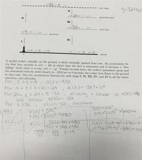 Solved A Model Rocket Initially On The Ground Is Fired