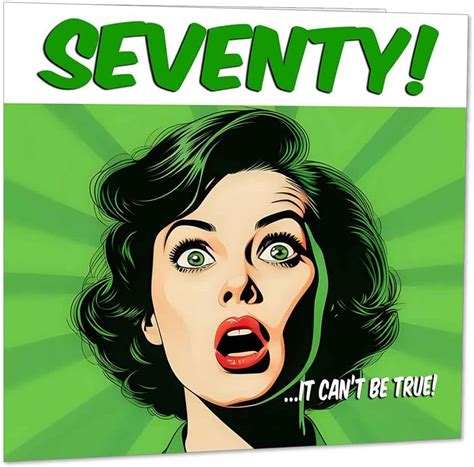Funny 70th Birthday Card For Women Comic Style Ladies Birthday