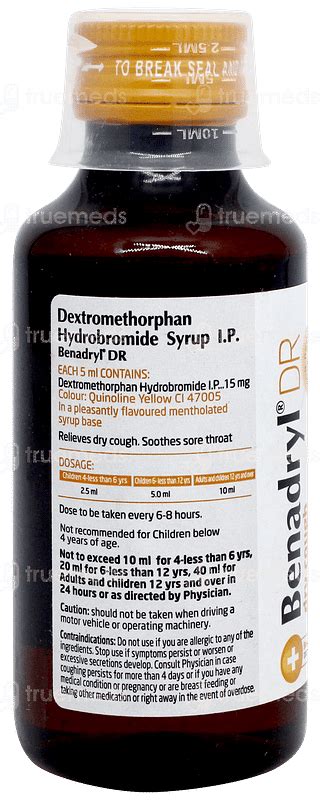 Benadryl Dr Dry Cough Active Relief Syrup 100ml Order Benadryl Dr Dry Cough Active Relief