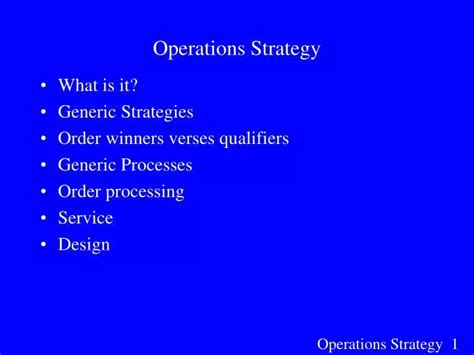 PPT Operations Strategy PowerPoint Presentation Free Download ID 1181621