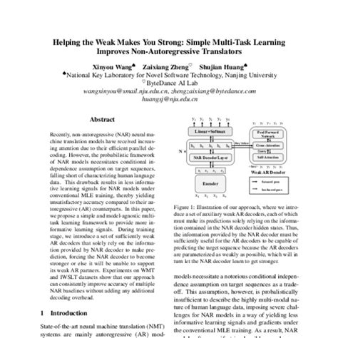 Helping The Weak Makes You Strong Simple Multi Task Learning Improves Non Autoregressive