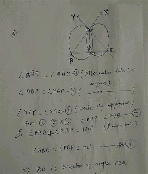 Two Circles Intersect Each Other Two Points A And B At A Tangent A P And A Q