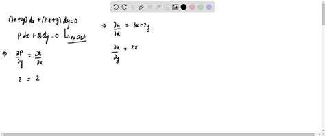 SOLVED Determine Whether Or Not Each Of The Given Equations Is Exact Solve Those That Are Exact
