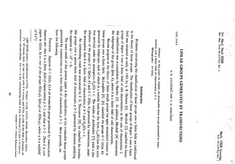 Pdf Linear Groups Generated By Transvections