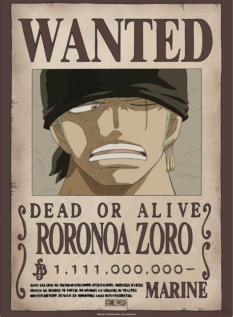 Carteles Wanted De Zoro 2025 Deluffy