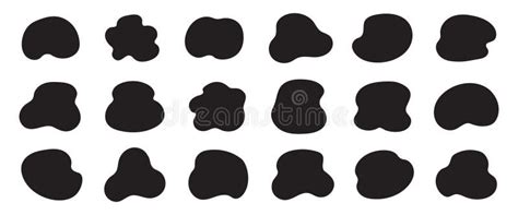 organic blob shape abstract amoeba irregular fluid element set