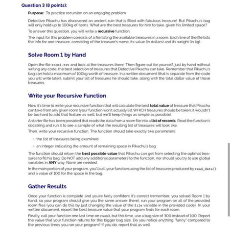 Solved Question 3 8 Points Purpose To Practice Recursion
